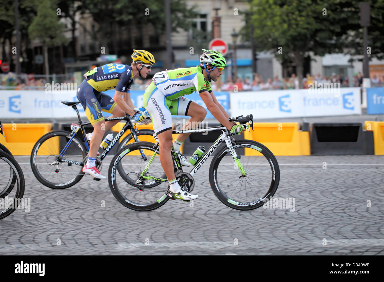 Moreno Moser of team Cannondale, riding the final stage of the 2013 ...