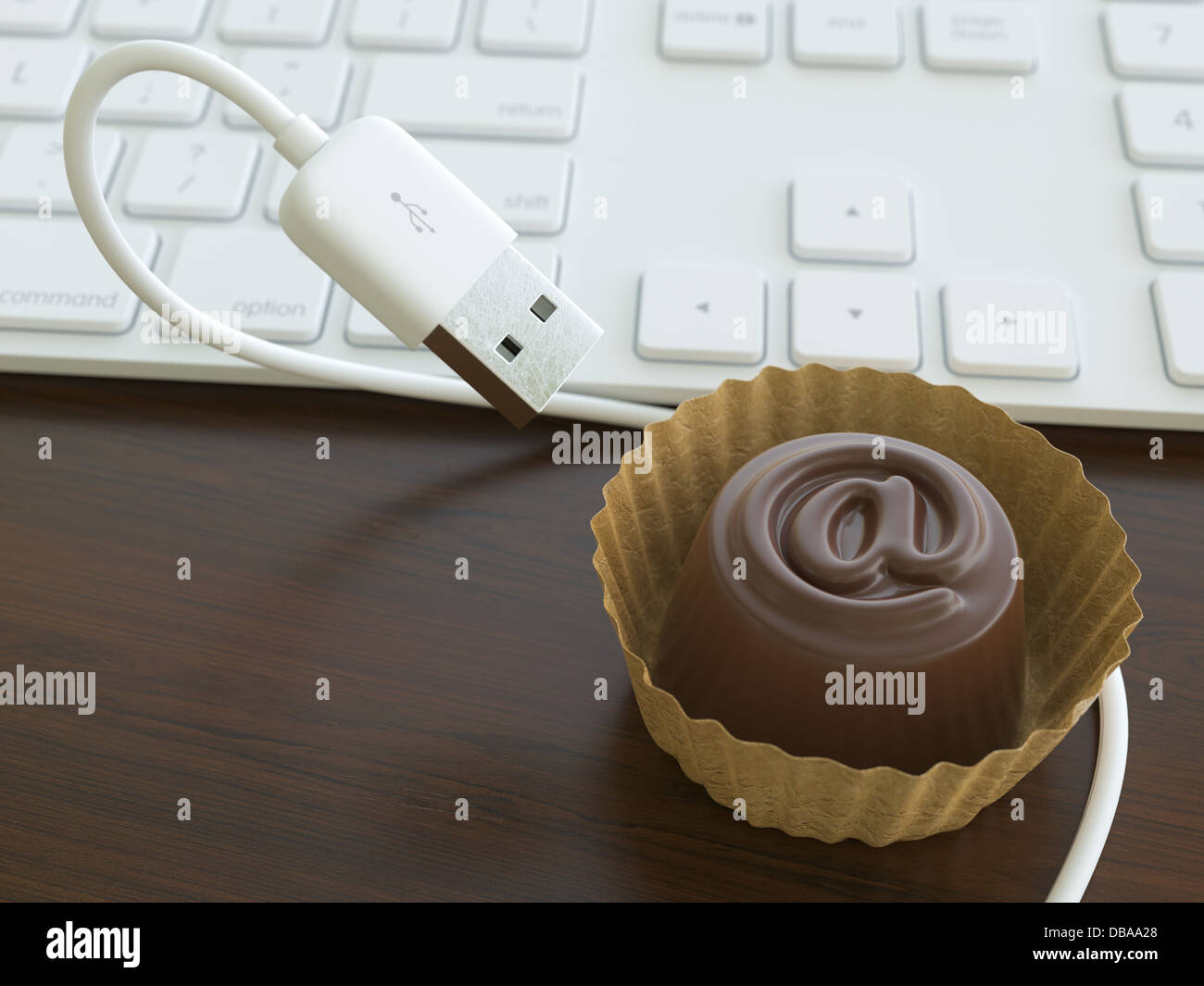 Candy With USB Cable (Conceptual Office Realistic Picture Stock Photo ...
