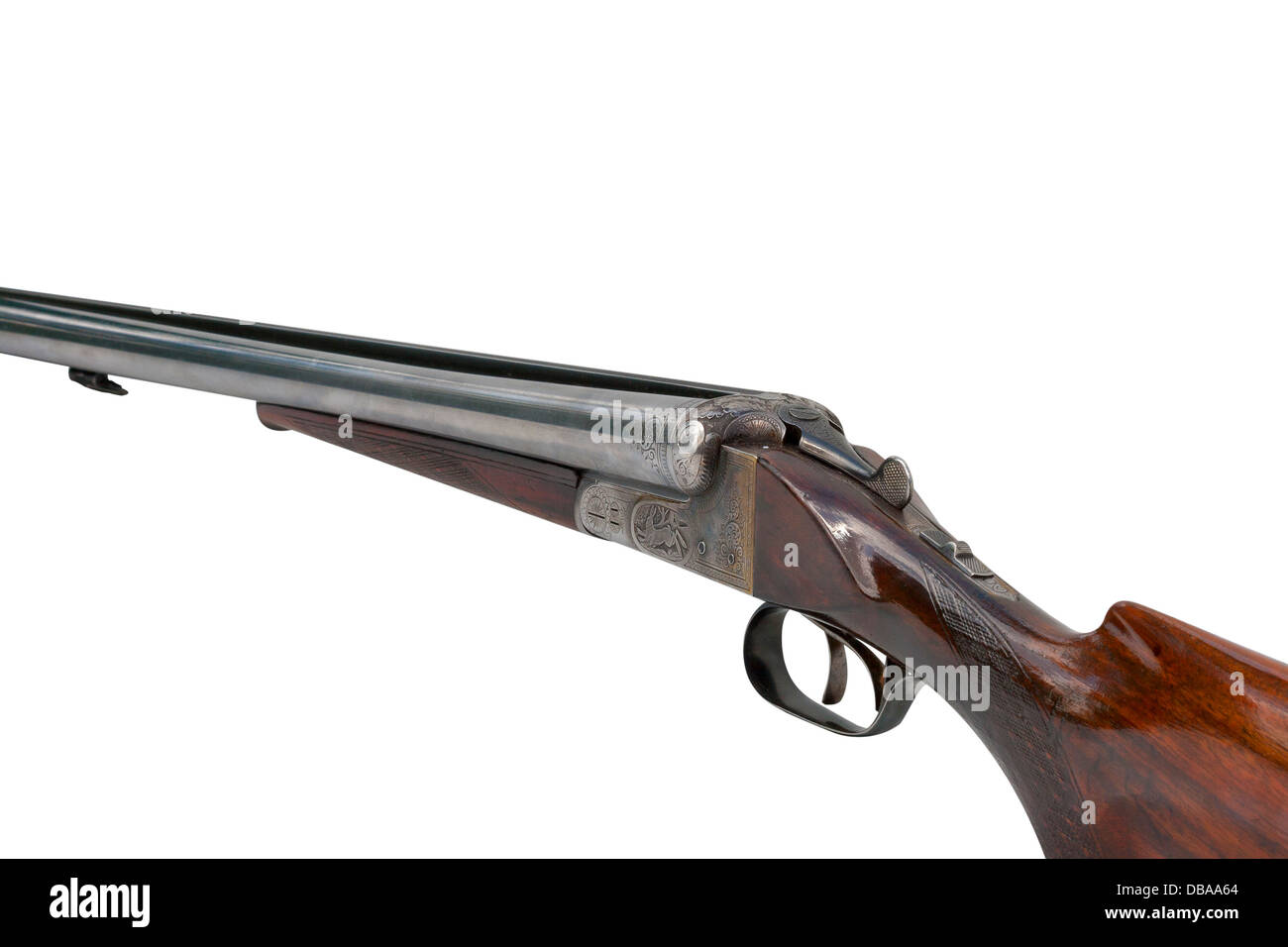 Hunting vintage rifle isolated on white background Stock Photo - Alamy