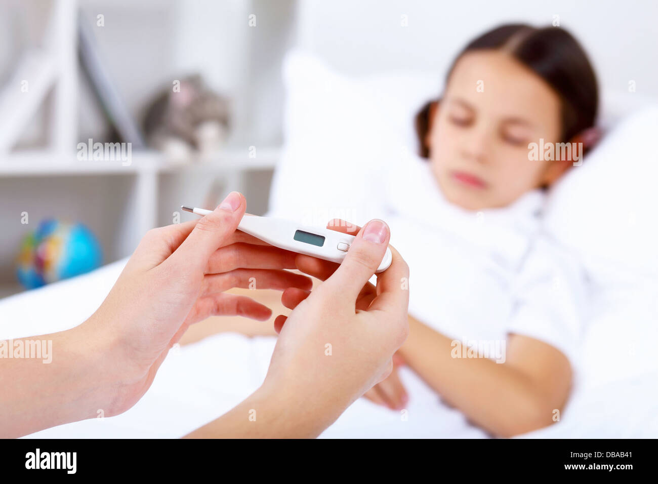 Girl with cold at home Stock Photo - Alamy