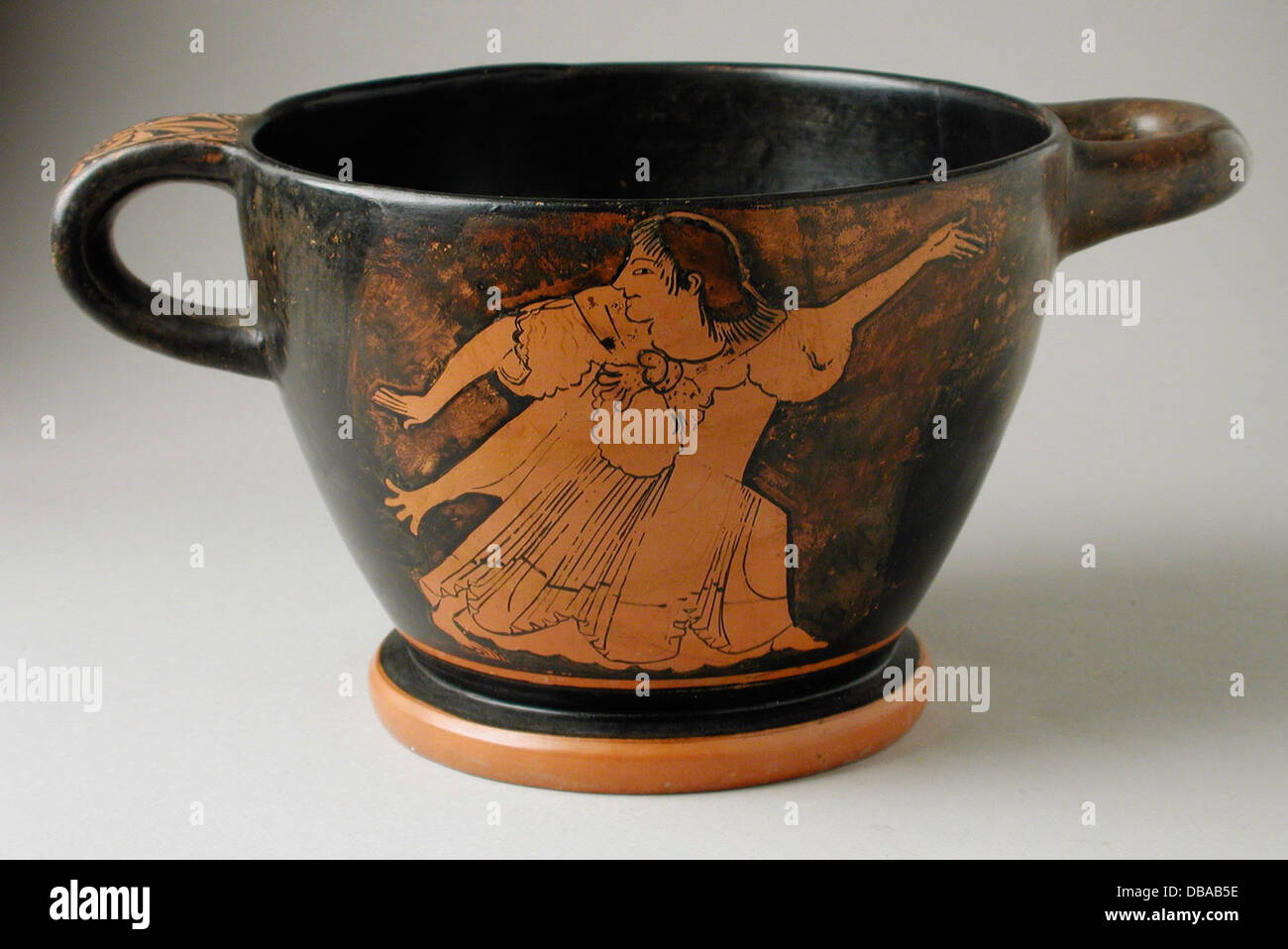 This ancient Greek red-figure skyphos features detailed depictions of a ...