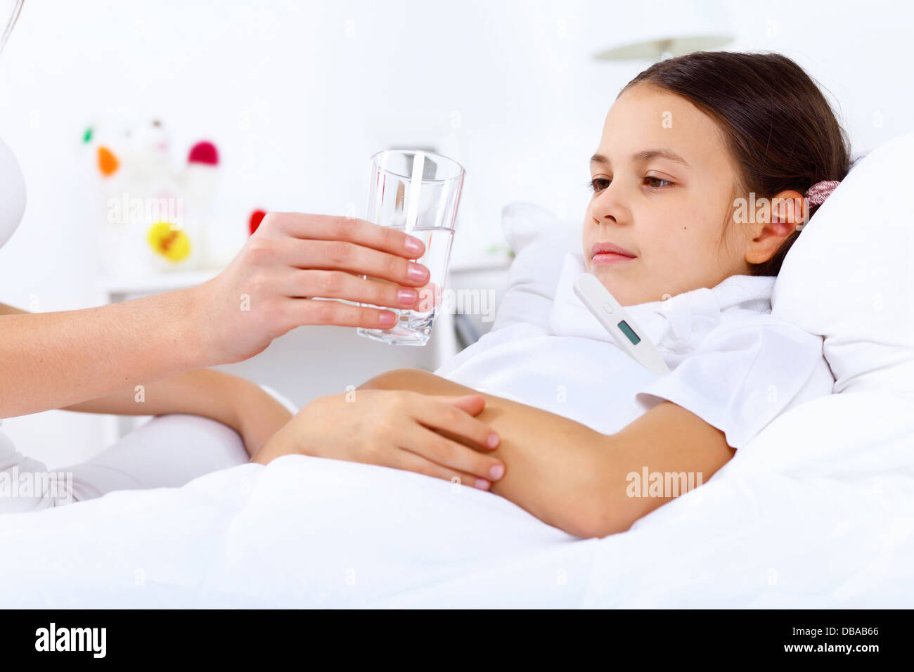 Girl with cold at home Stock Photo - Alamy