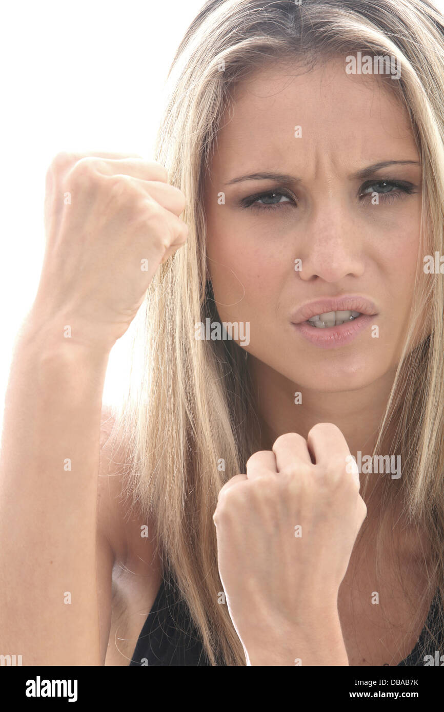 Model Released. Angry Tense Young Woman Stock Photo - Alamy