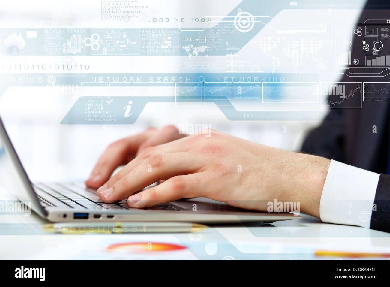 Business person working on computer Stock Photo - Alamy