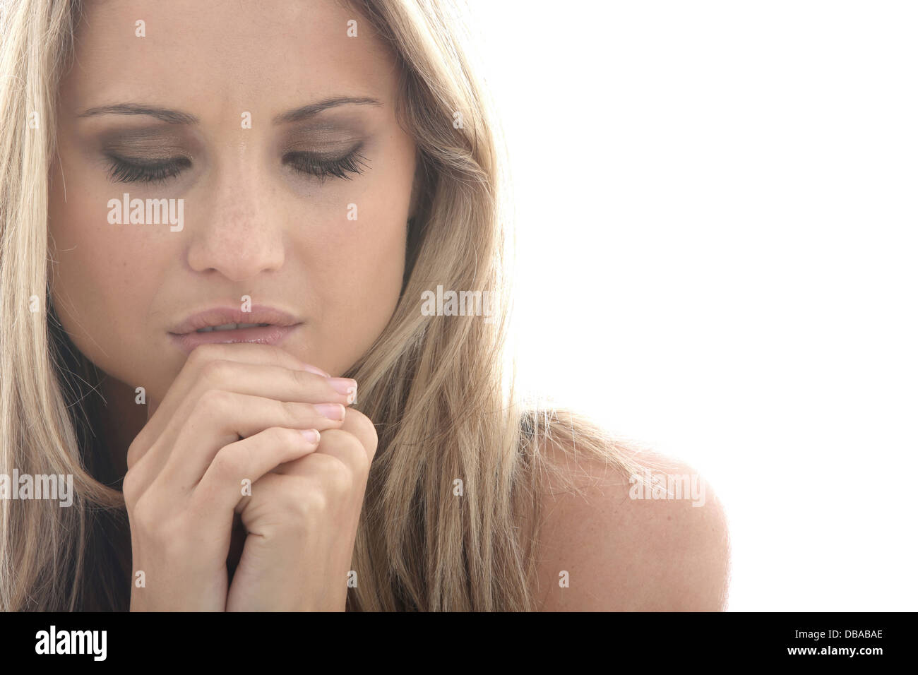 Model Released. Sad Depressed Upset Young Woman Stock Photo - Alamy