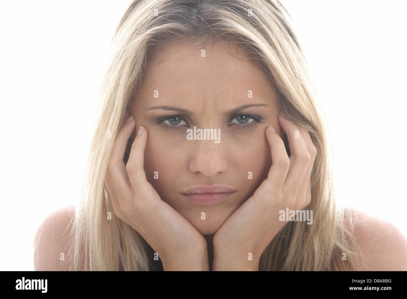 Model Released. Sad Depressed Upset Young Woman Stock Photo - Alamy