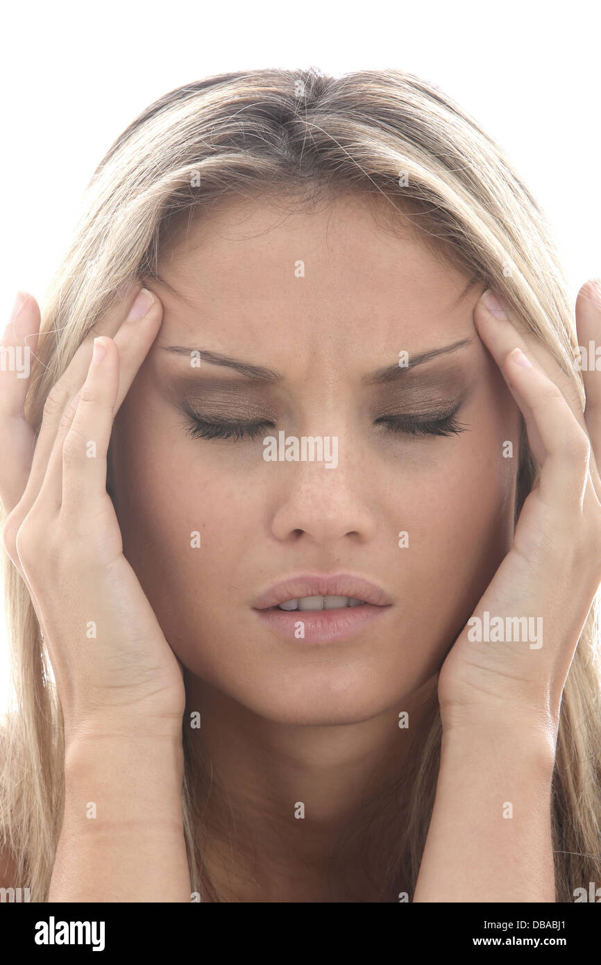 Model Released. Young Woman with a Headache Stock Photo - Alamy