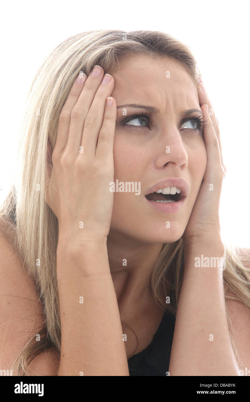 Attractive Young Woman Looking Shocked Scared Or Surprised Isolated ...