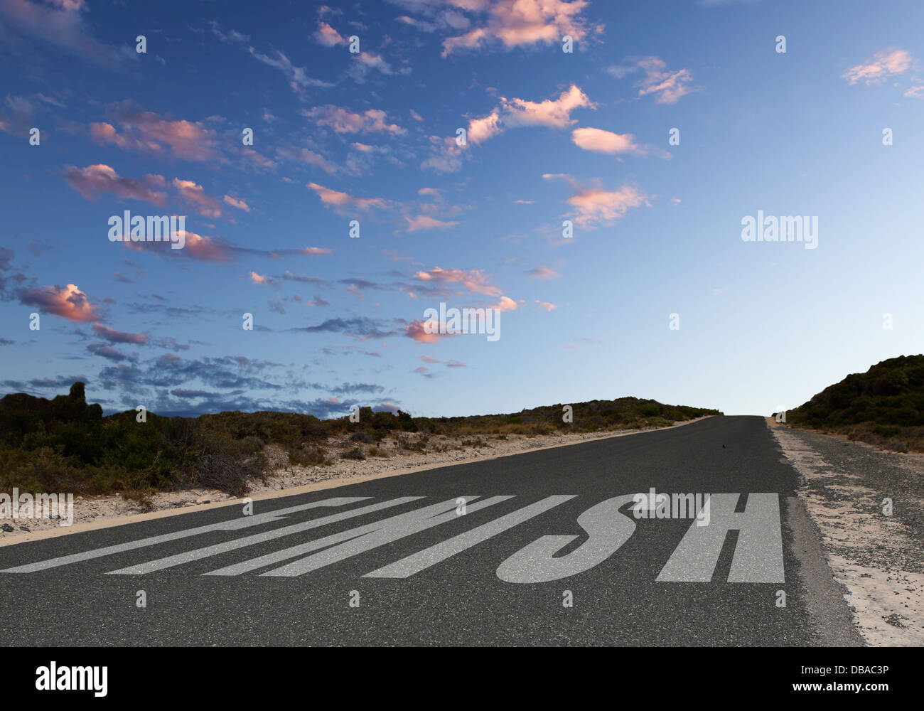 Road leading to finish Stock Photo - Alamy