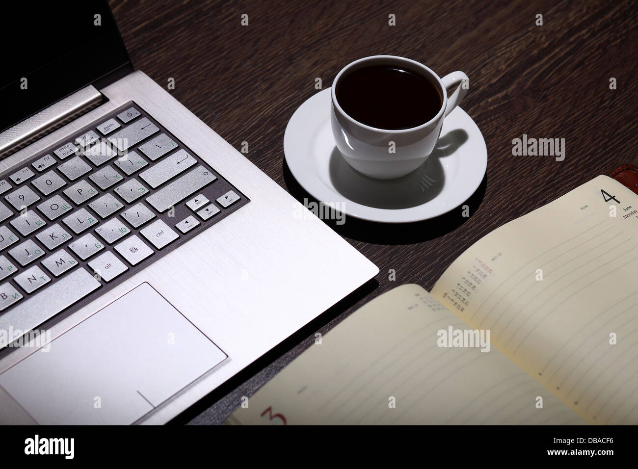 Coffee at business workplace Stock Photo - Alamy