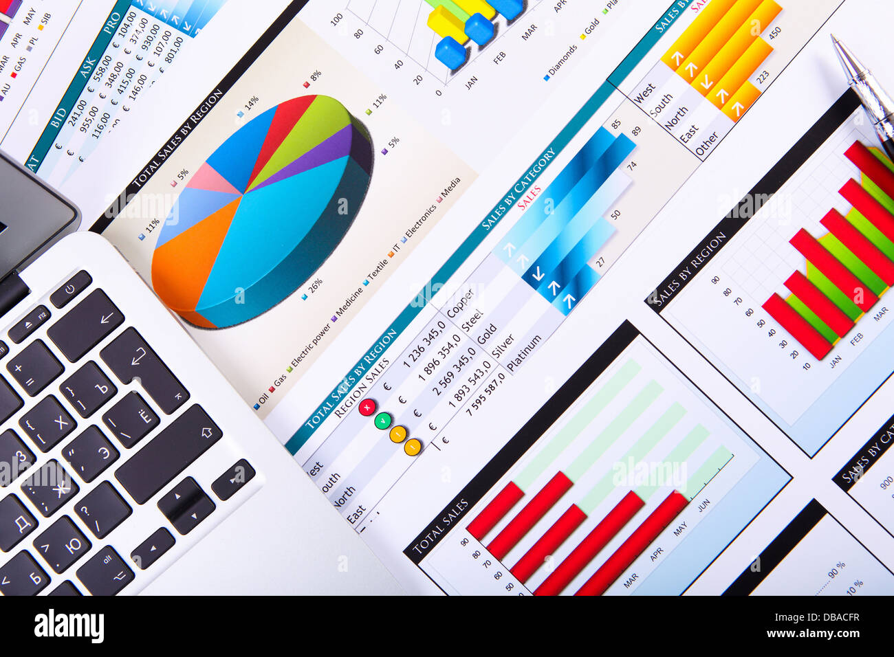 Financial papers on the table Stock Photo - Alamy