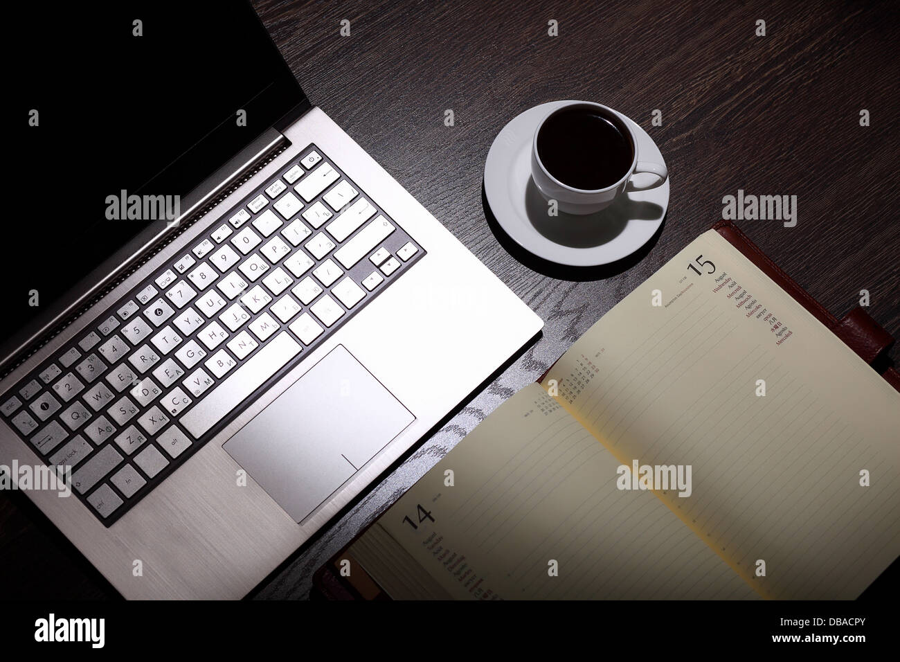 Coffee at business workplace Stock Photo - Alamy