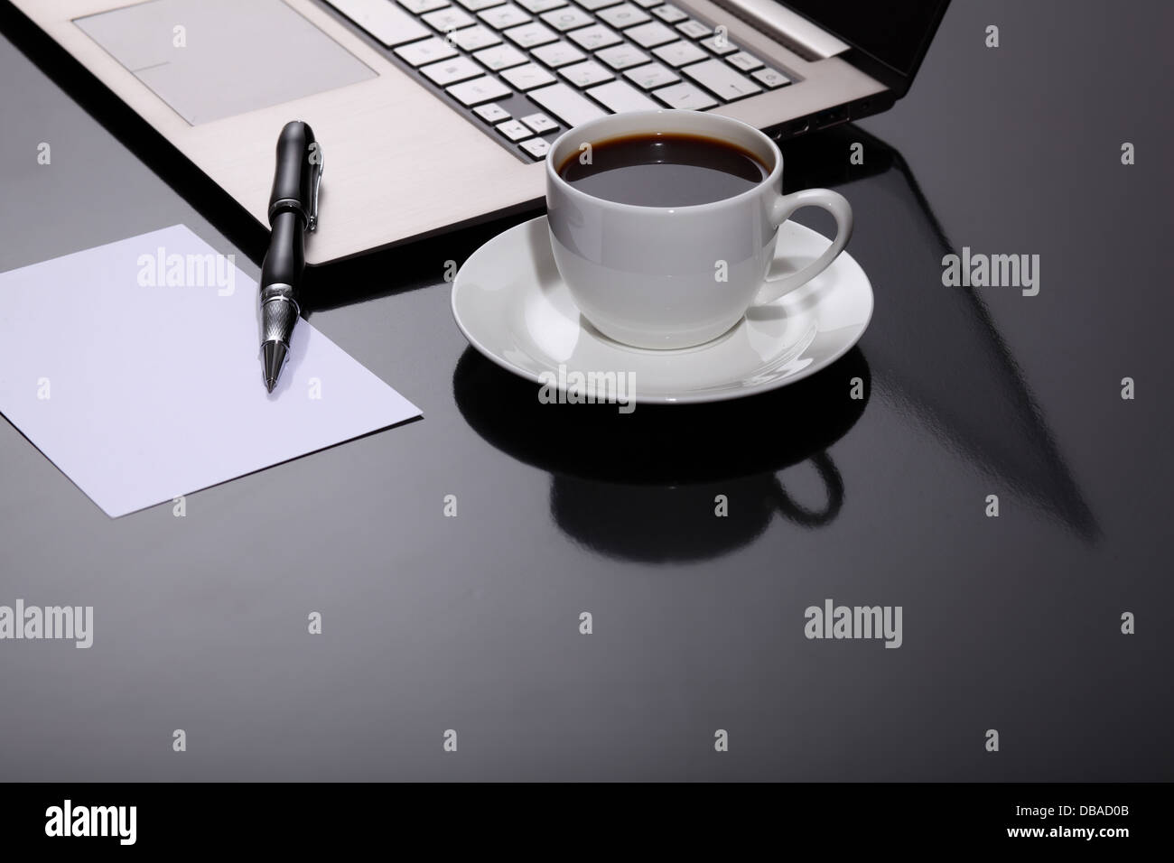 Coffee at business workplace Stock Photo - Alamy