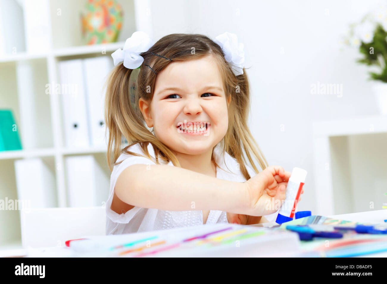 Little girl studying Stock Photo - Alamy