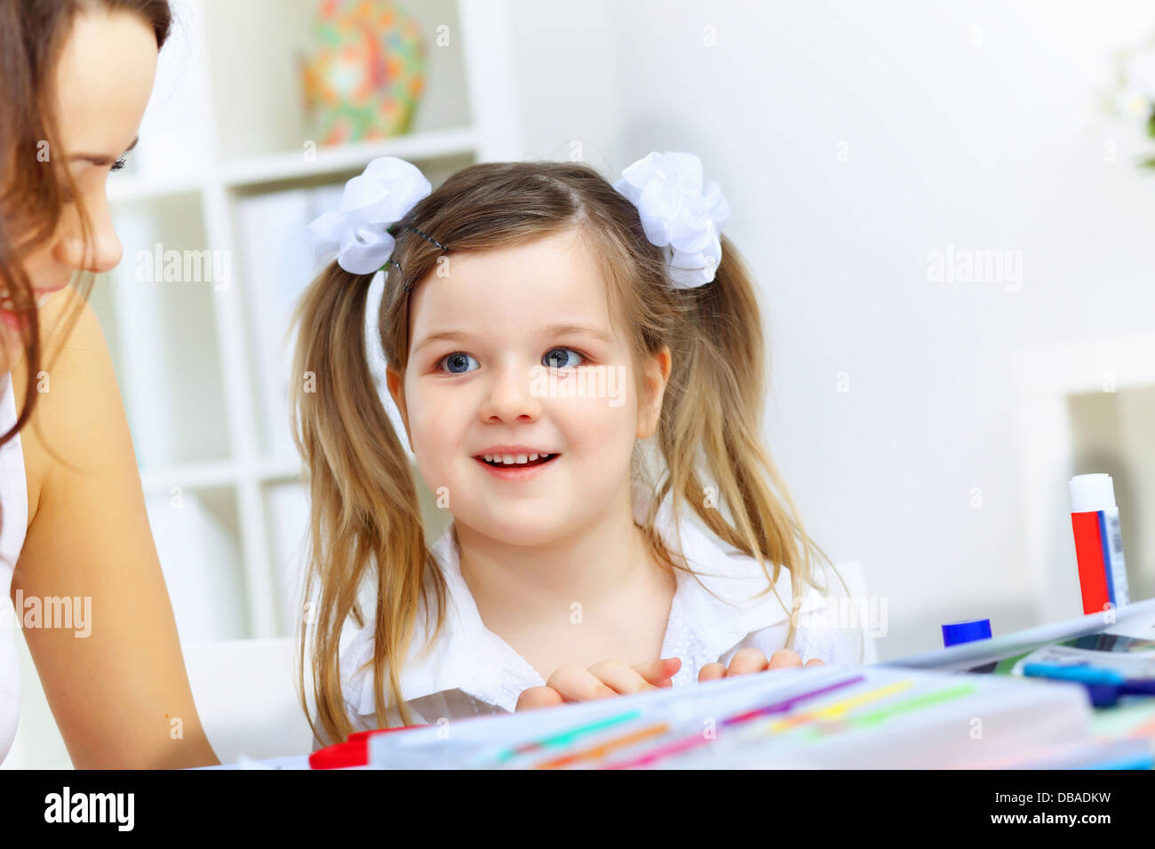 Little girl studying Stock Photo - Alamy