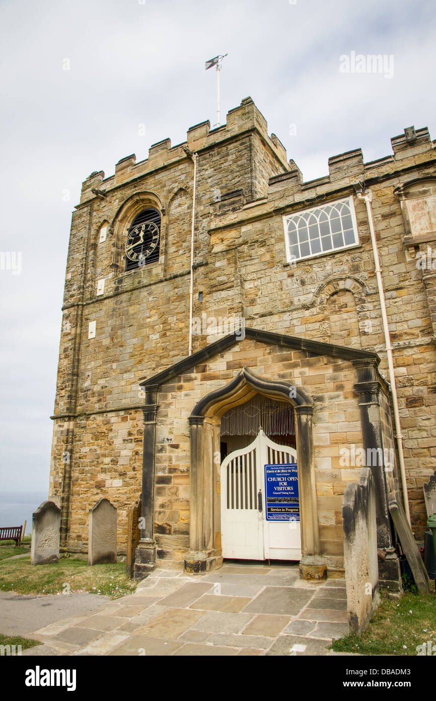 St Marys Church at the cliff top in Whitby, North Yorkshire Stock Photo ...