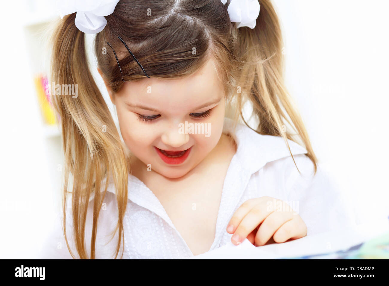 Little girl studying Stock Photo - Alamy