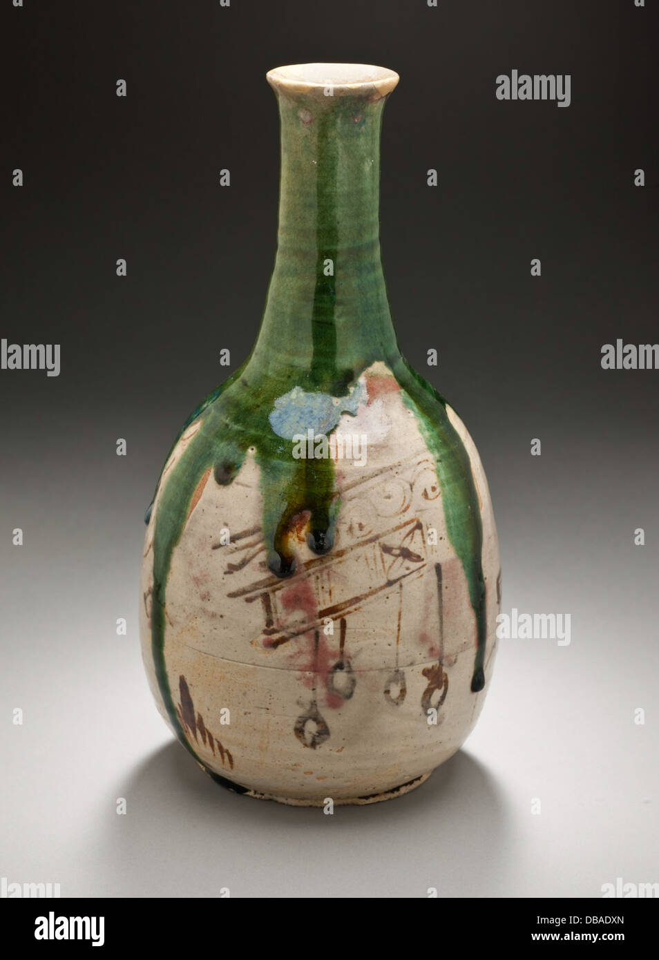 This traditional Japanese sake bottle (tokkuri) showcases the artistry ...