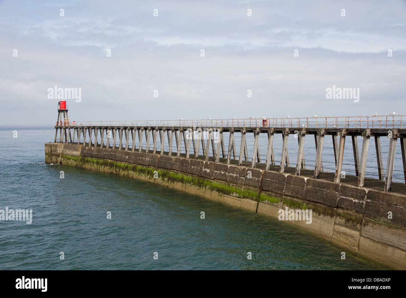 Whitby East Pier extension and lighthouse separated from the inner ...