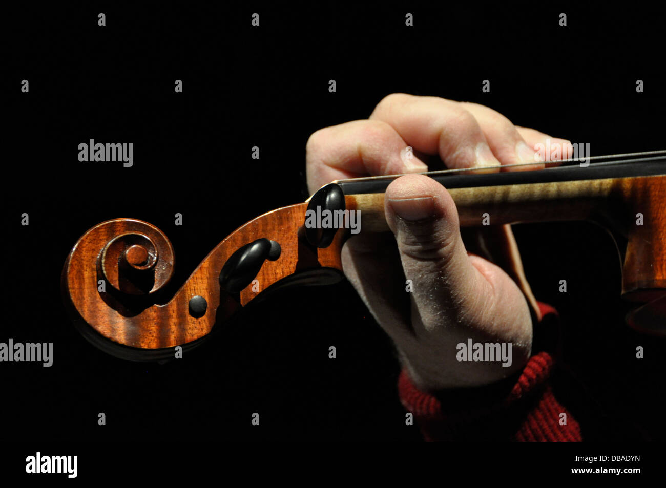 The hand of a violinist on his violin Stock Photo - Alamy