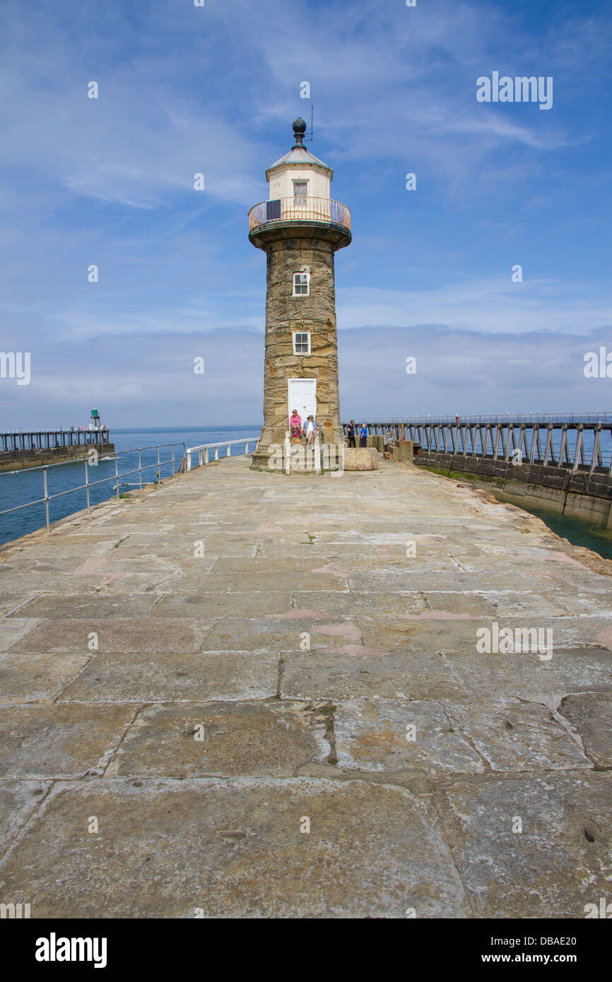 Whitby east lighthouse hi-res stock photography and images - Alamy