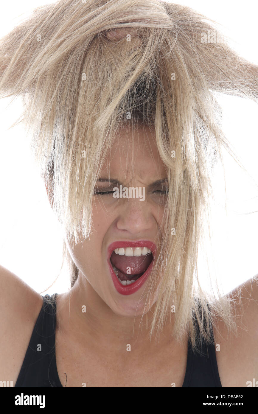 Model Released. Angry Frustrated Young Woman Stock Photo - Alamy