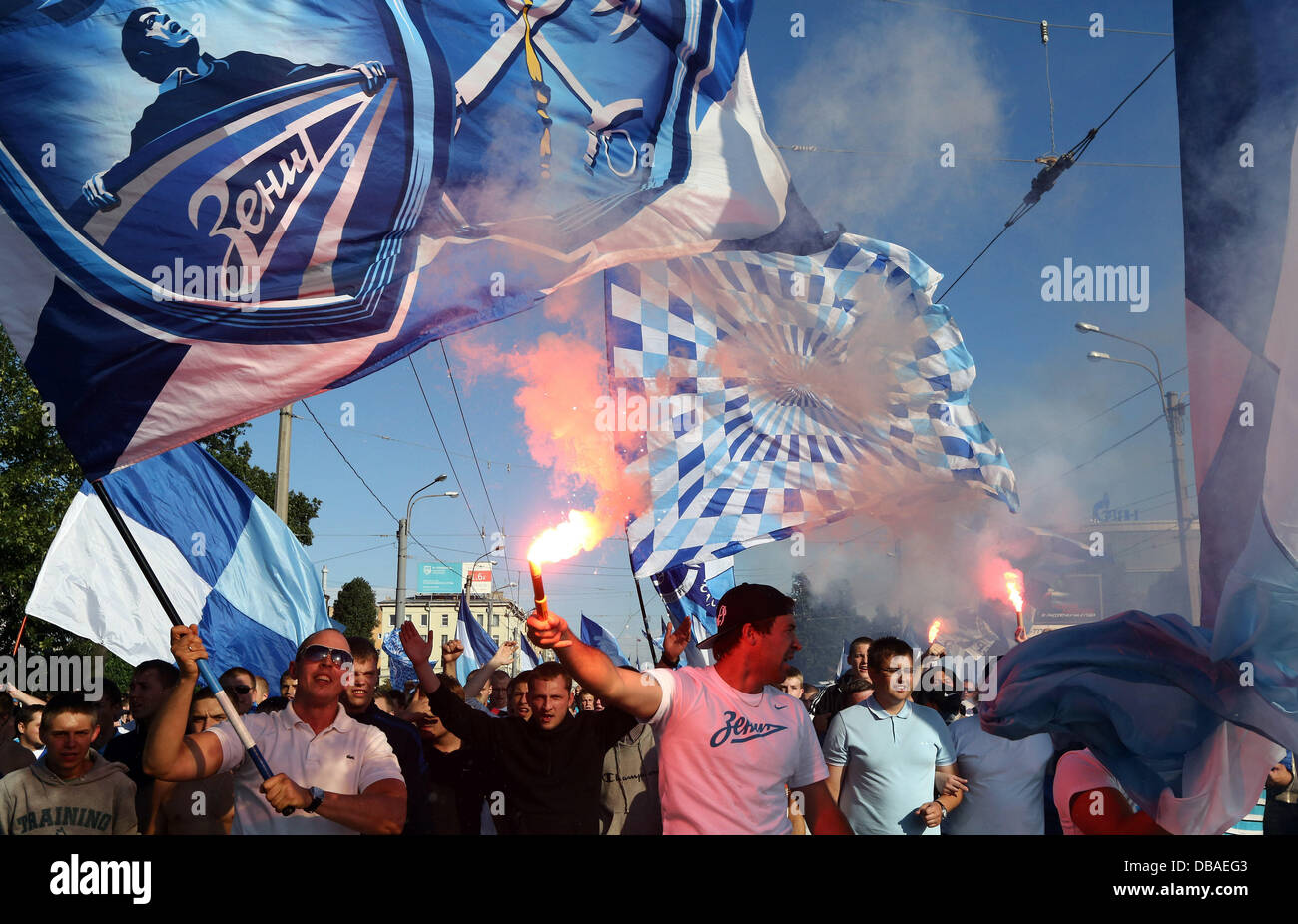 July 26, 2013 - St. Petersburg, Russia - Around 5,000 fans of soccer ...