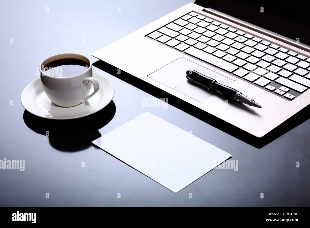 Coffee at business workplace Stock Photo - Alamy