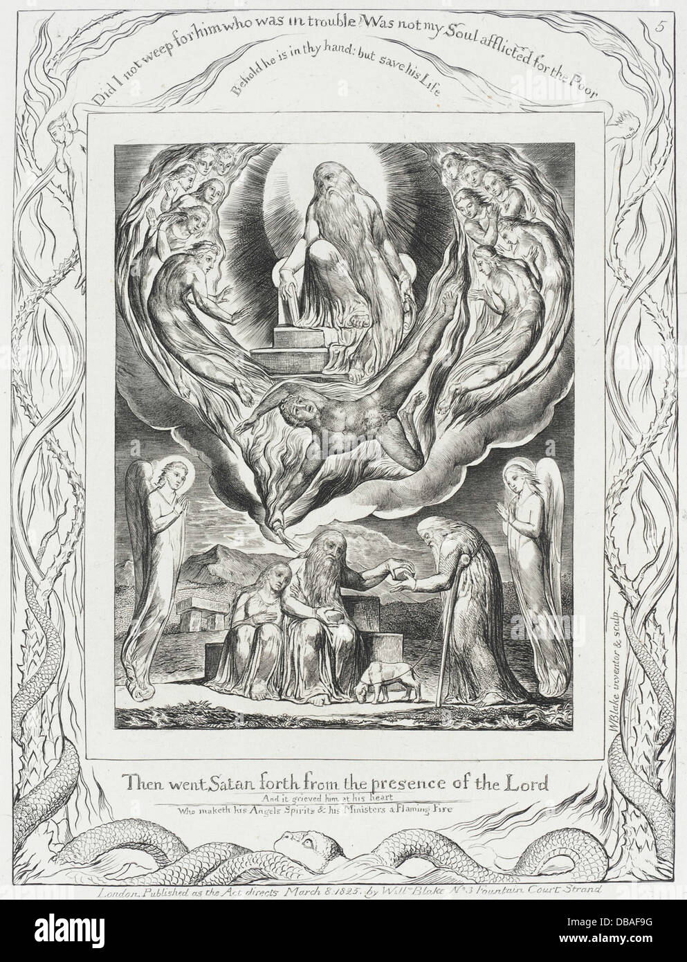 A dramatic artwork illustrating the figure of Satan leaving the divine ...