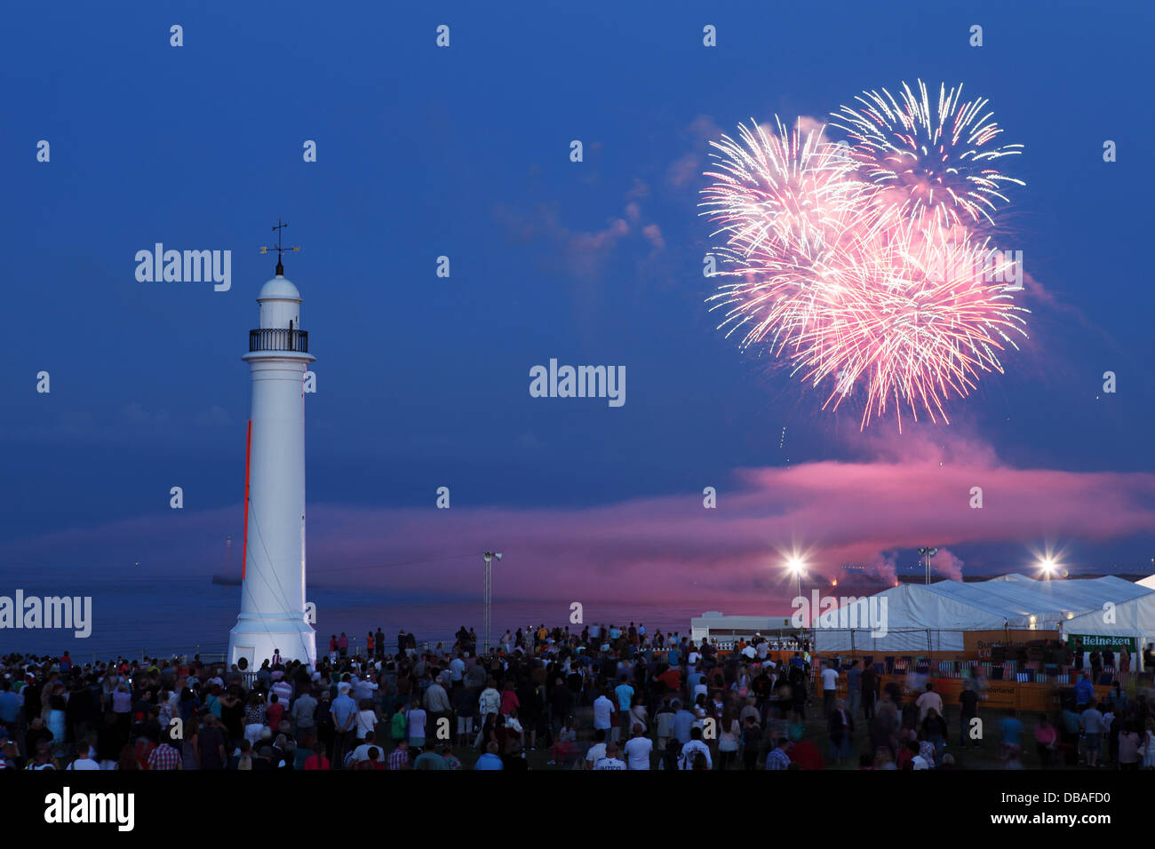 Fireworks display at the 2013 Sunderland International Airshow. The ...
