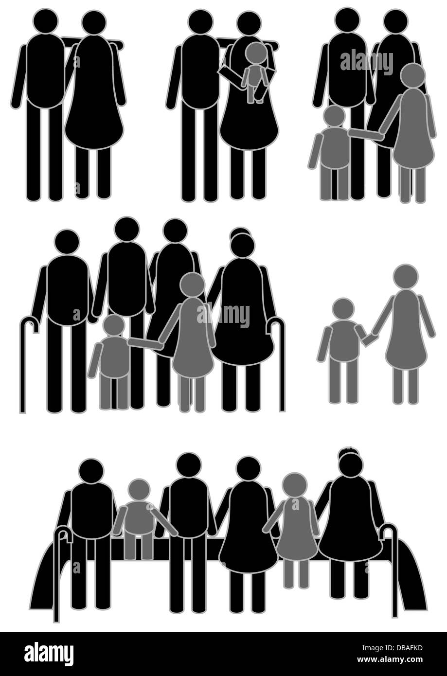 Happy family icon Stock Photo - Alamy