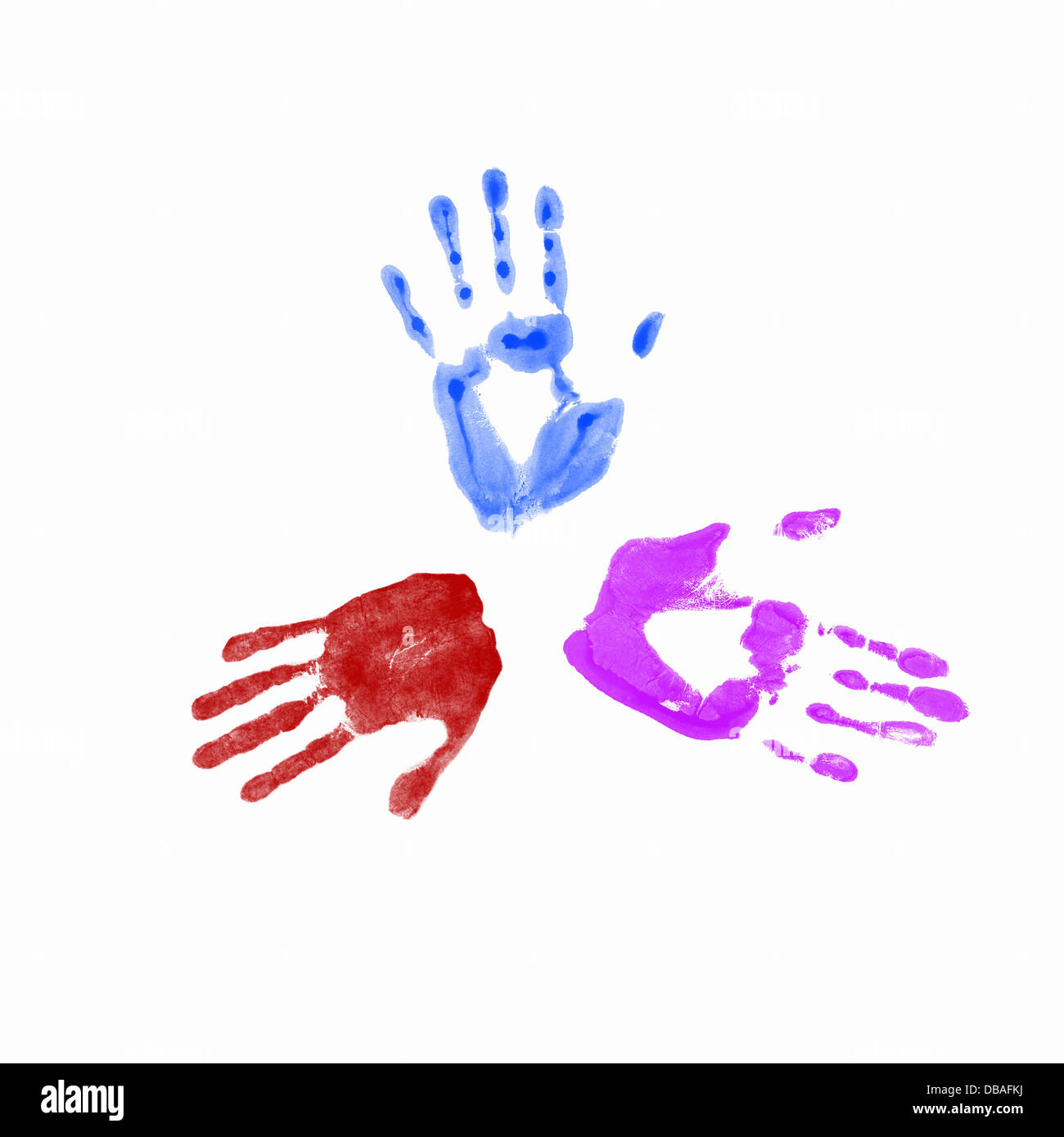 Colourful prints of human hands Stock Photo - Alamy