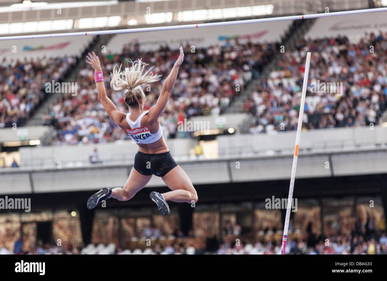 London, UK. 26th July, Mary Saxer in action in the womens pole vault at ...
