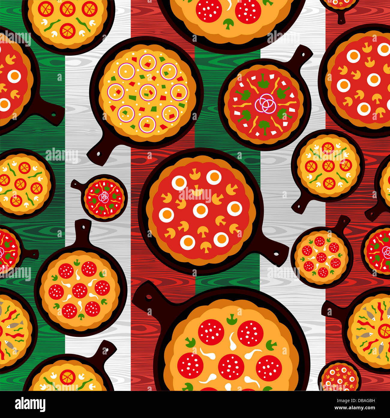 Italian pizza flavors pattern Stock Photo - Alamy