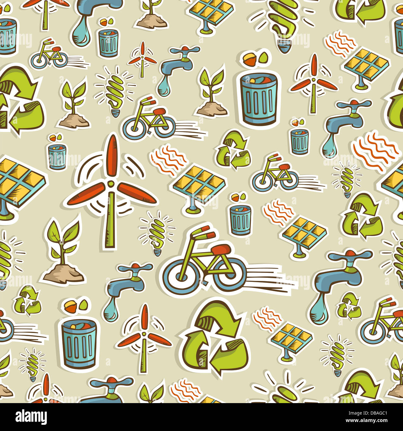 Ecology icons pattern Stock Photo - Alamy