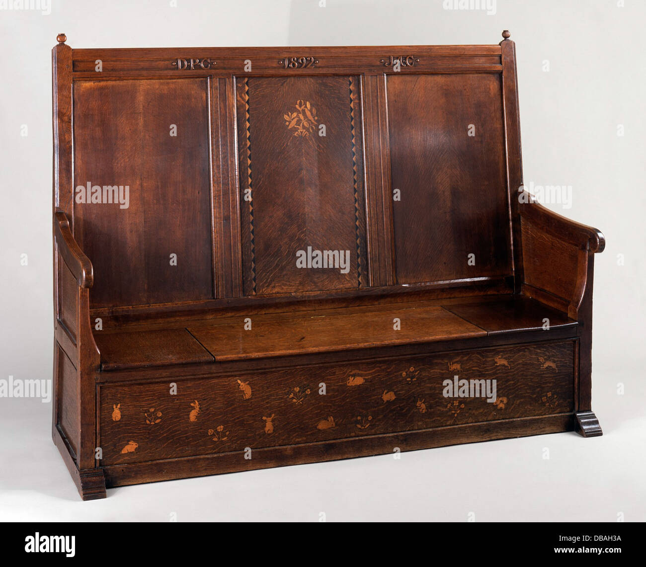 This antique settle, part of LACMA’s collection, is an example of ...