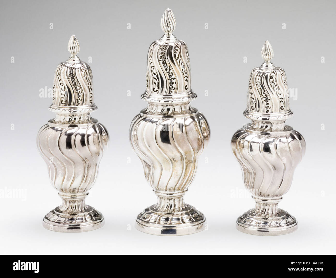 A set of three bronze casters from the ancient world, part of the Los ...