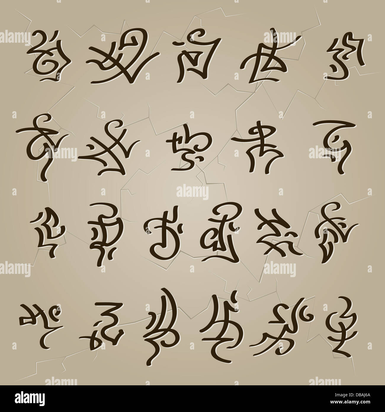 Set of Mysterious letter. Illustration for design Stock Photo - Alamy