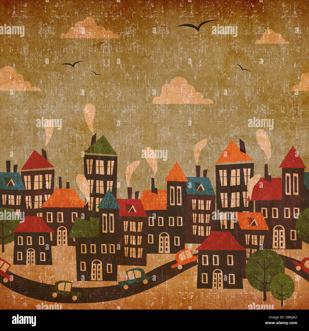 Abstract city vintage background Stock Photo - Alamy