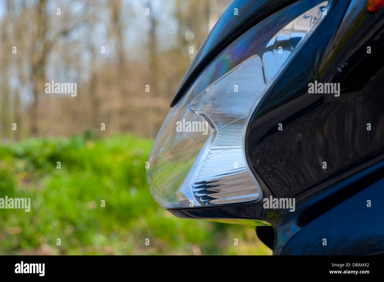 headlight of a motorcycle, detail of it. Nikon D700 and 85 mm Stock ...