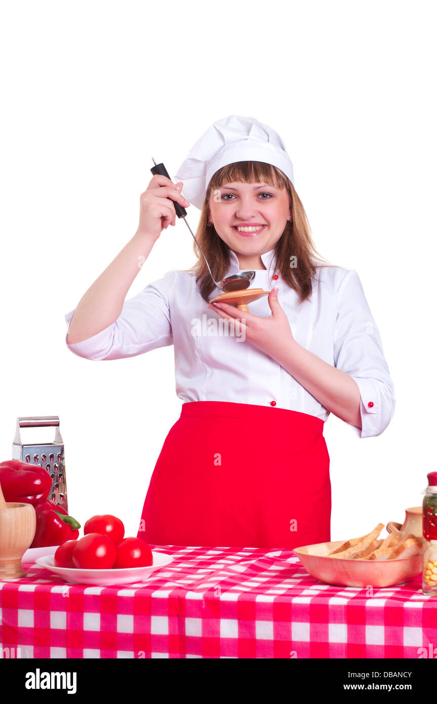 attractive woman cooking Stock Photo - Alamy