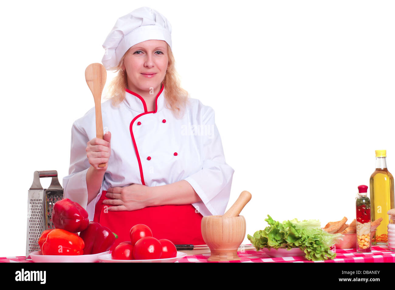 attractive woman cooks Stock Photo - Alamy