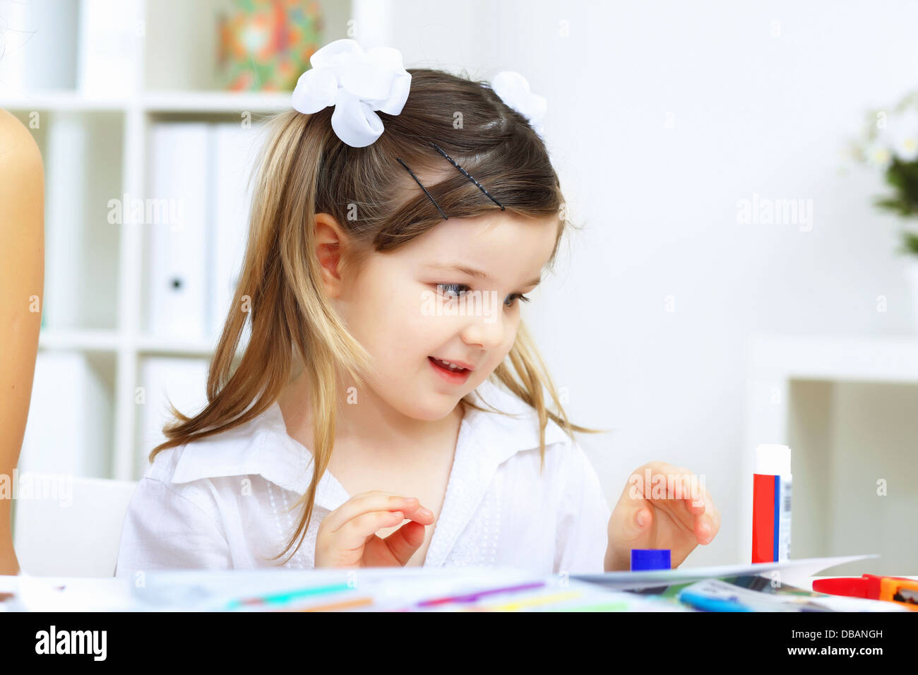 Little girl studying Stock Photo - Alamy
