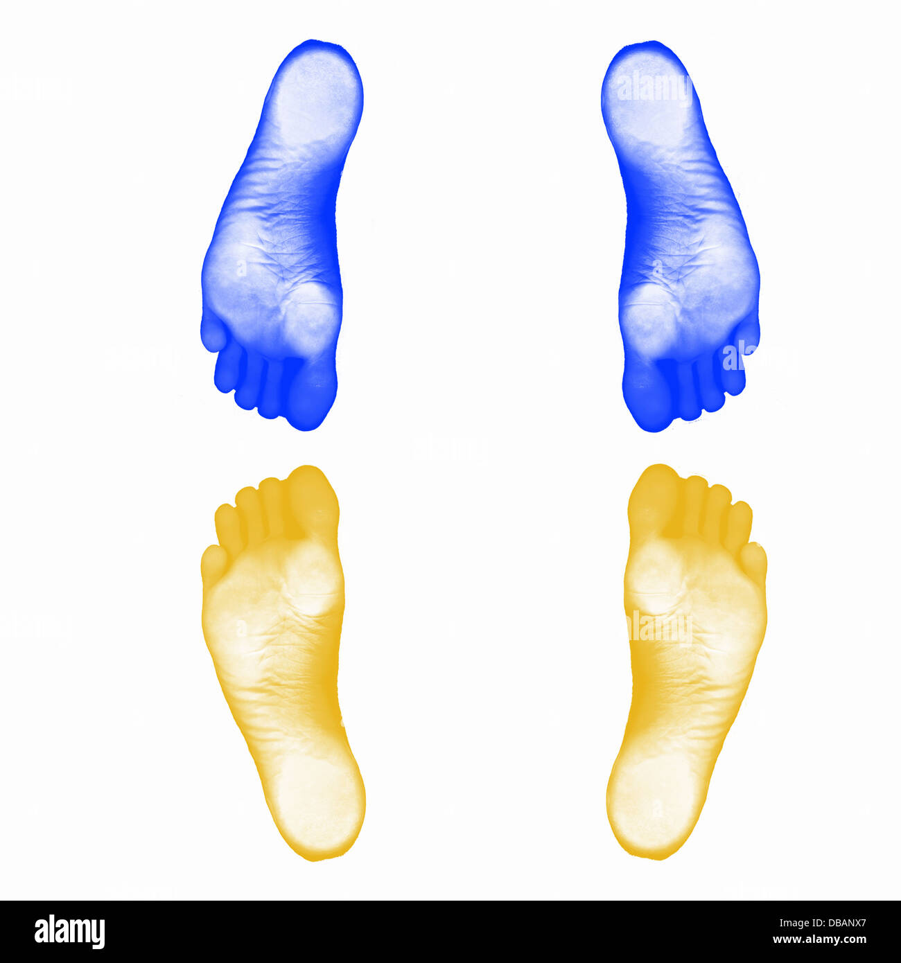 Prints of human feet Stock Photo - Alamy