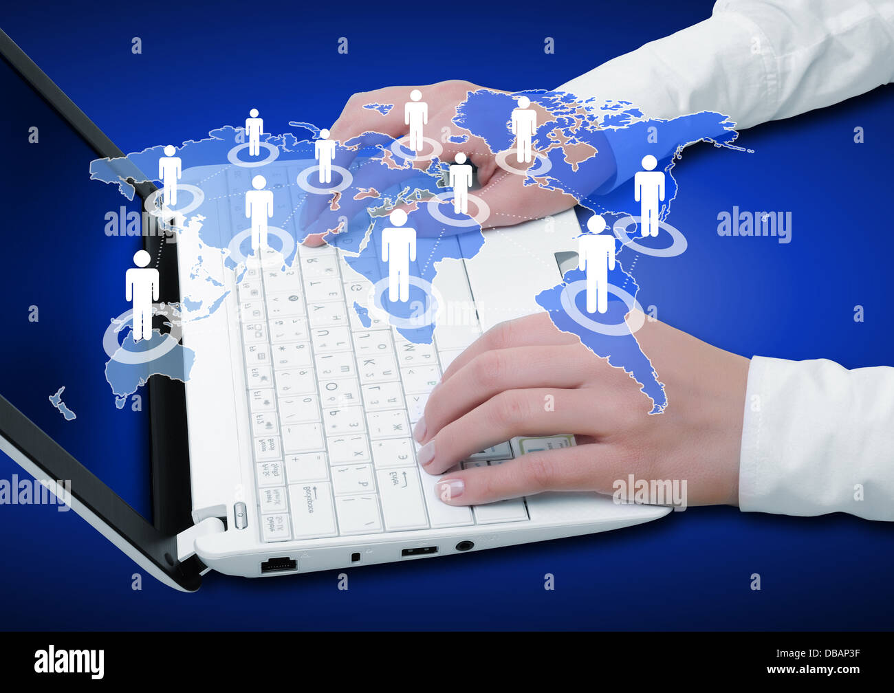 Computer keyboard and social media images Stock Photo - Alamy