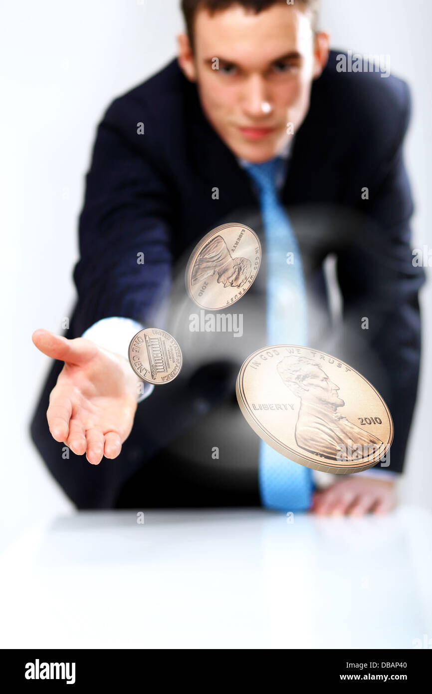 Coin as symbol of risk and luck Stock Photo - Alamy