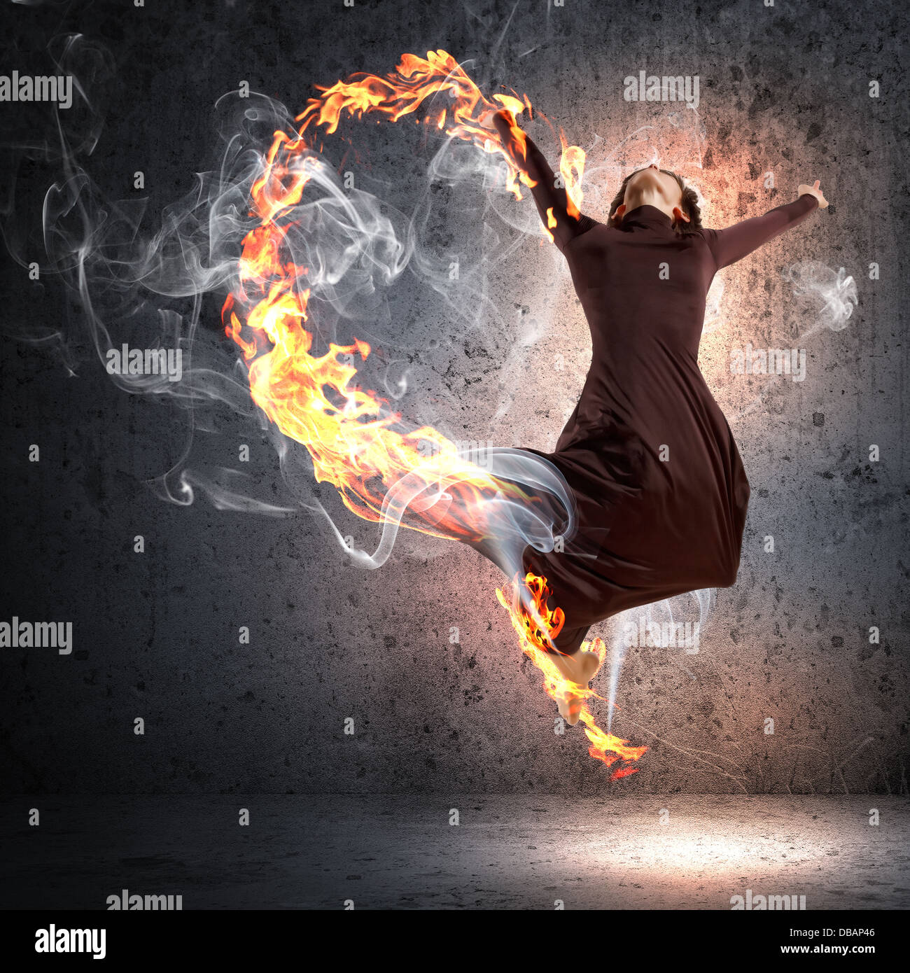 Girl in color dress dancing.Collage Stock Photo - Alamy