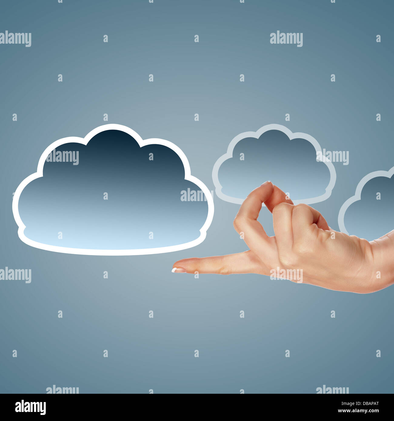 Hand with cloud computing symbol Stock Photo - Alamy