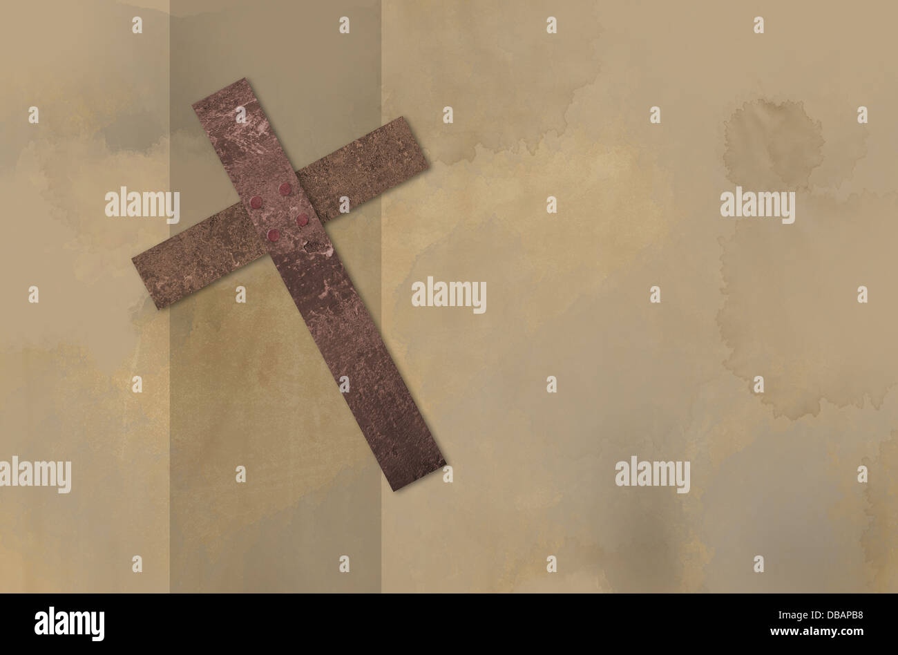 Cross made from iron on paper background Stock Photo - Alamy