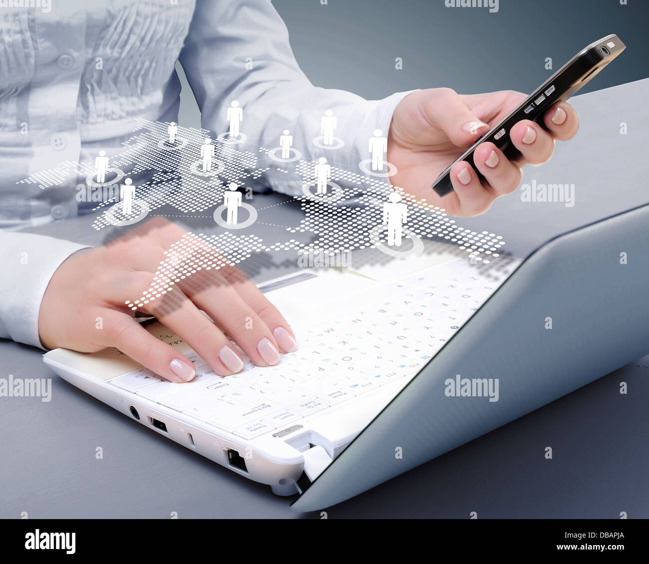 Computer keyboard and social media images Stock Photo - Alamy